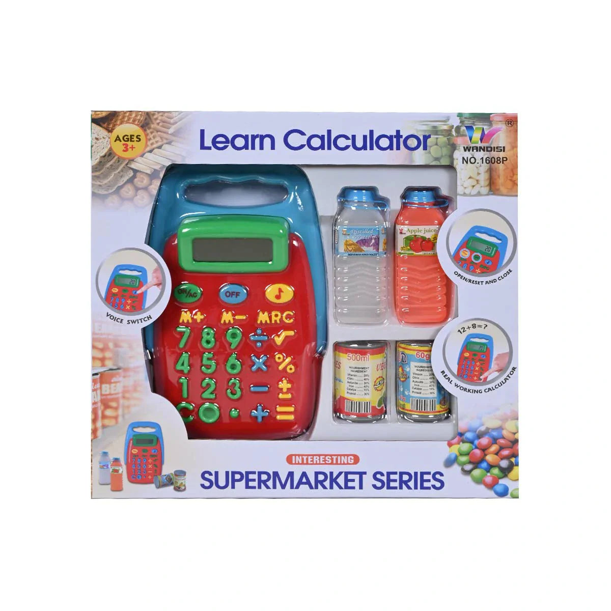 Supermarket Learning Calculator Toy Set - Interactive Grocery Play Wit ...