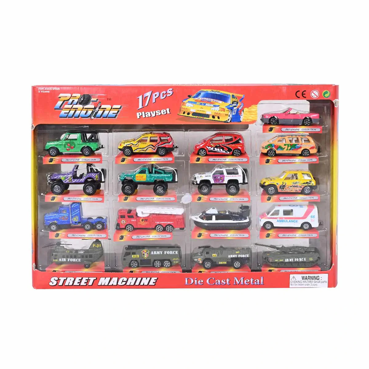 Street Machine Pro Engine Series 17 Pack Gift Play Set – Raja Sahib Kids