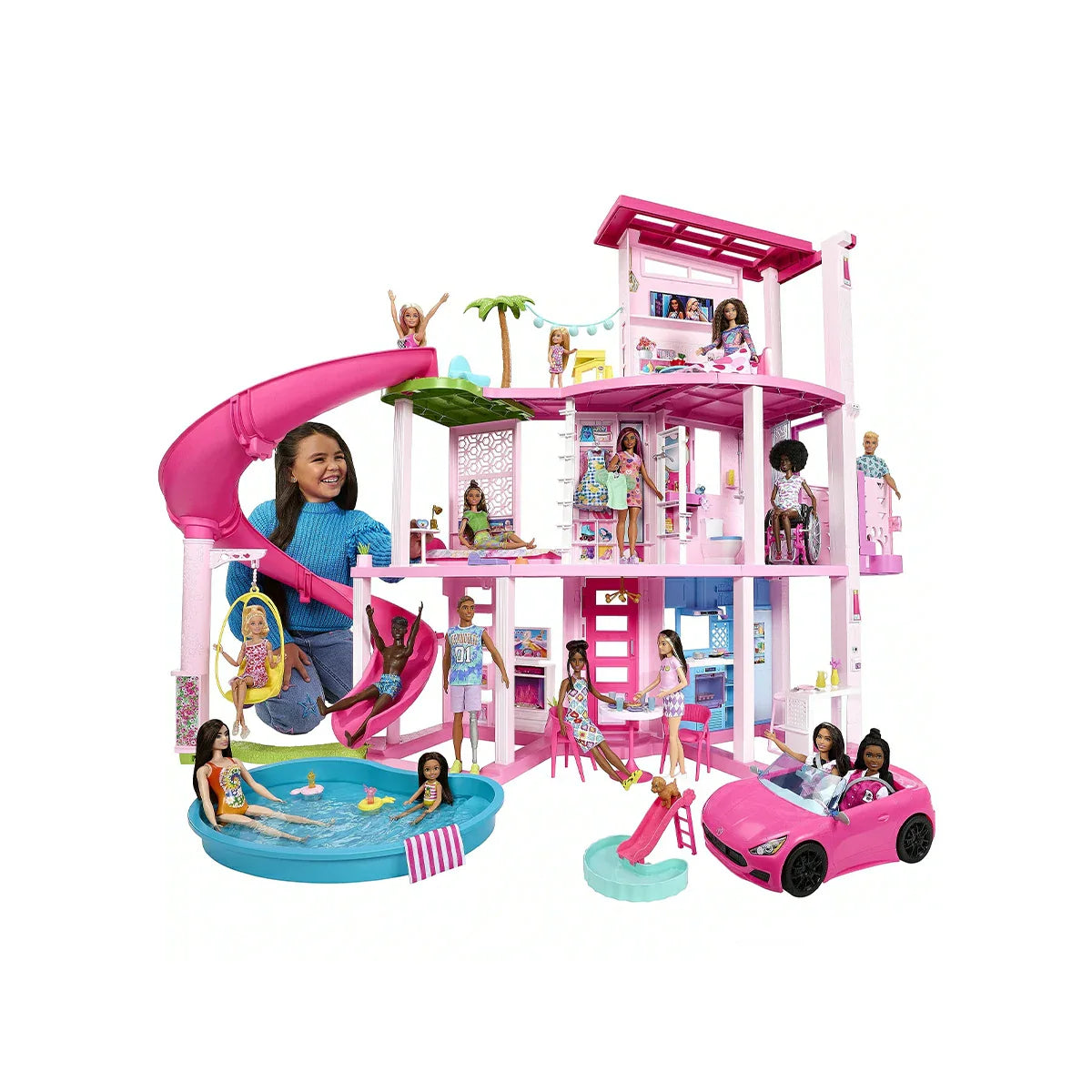 Barbie Dream House Hmx10 3 Large Sliding House – Raja Sahib Kids