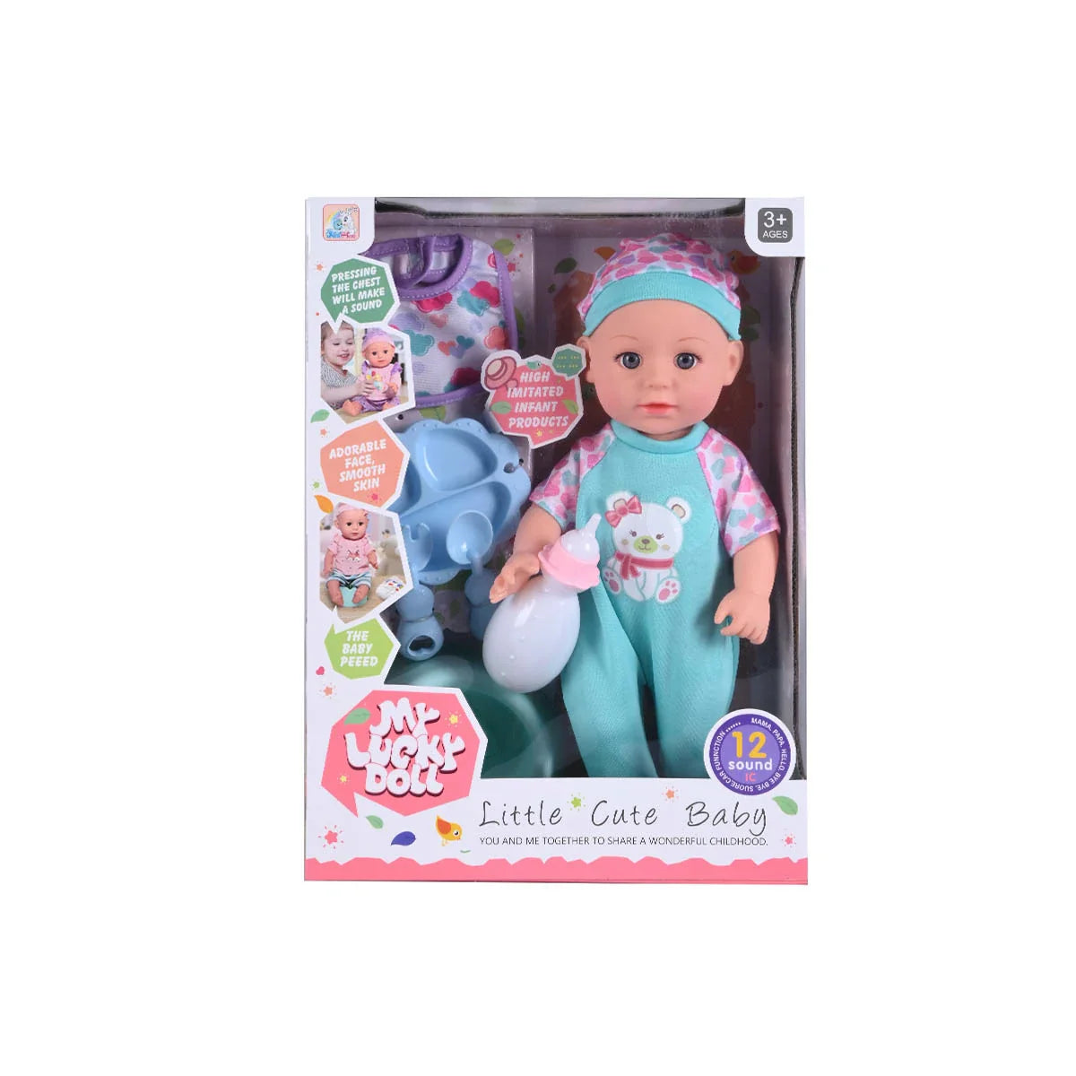 My Lucky Doll Little Cute Baby - Interactive Doll with 12 Sounds with ...