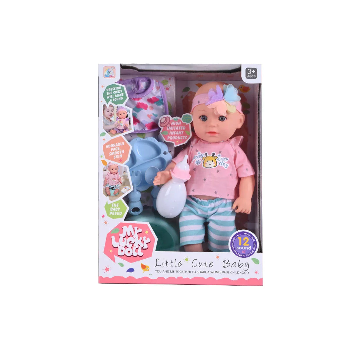 My Lucky Doll Little Cute Baby - Interactive Doll with 12 Sounds with ...