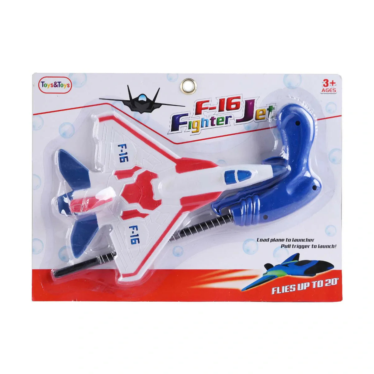 F-16 Fighter Jet Launcher Toy - Flies Up to 20 Feet! Ages 3+ – Raja ...