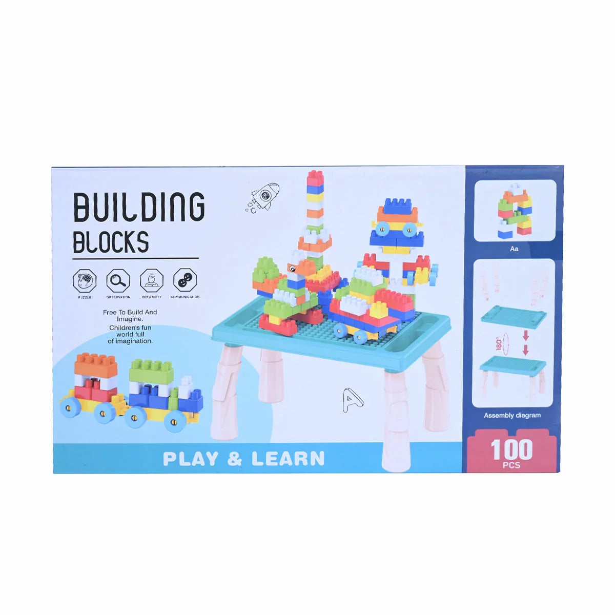 Play And Learn Building Blocks 100 Pcs – Raja Sahib Kids