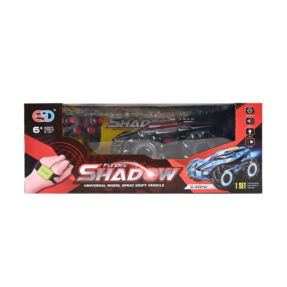 2.4Ghz Remote Control Flying Shadow Universal Wheel Spray Drift Vehicl ...