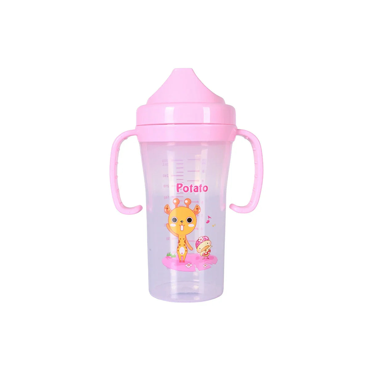 Potato Giraffe & Mushroom Baby Sippy Cup with Handles - Pink (BPA-Free ...
