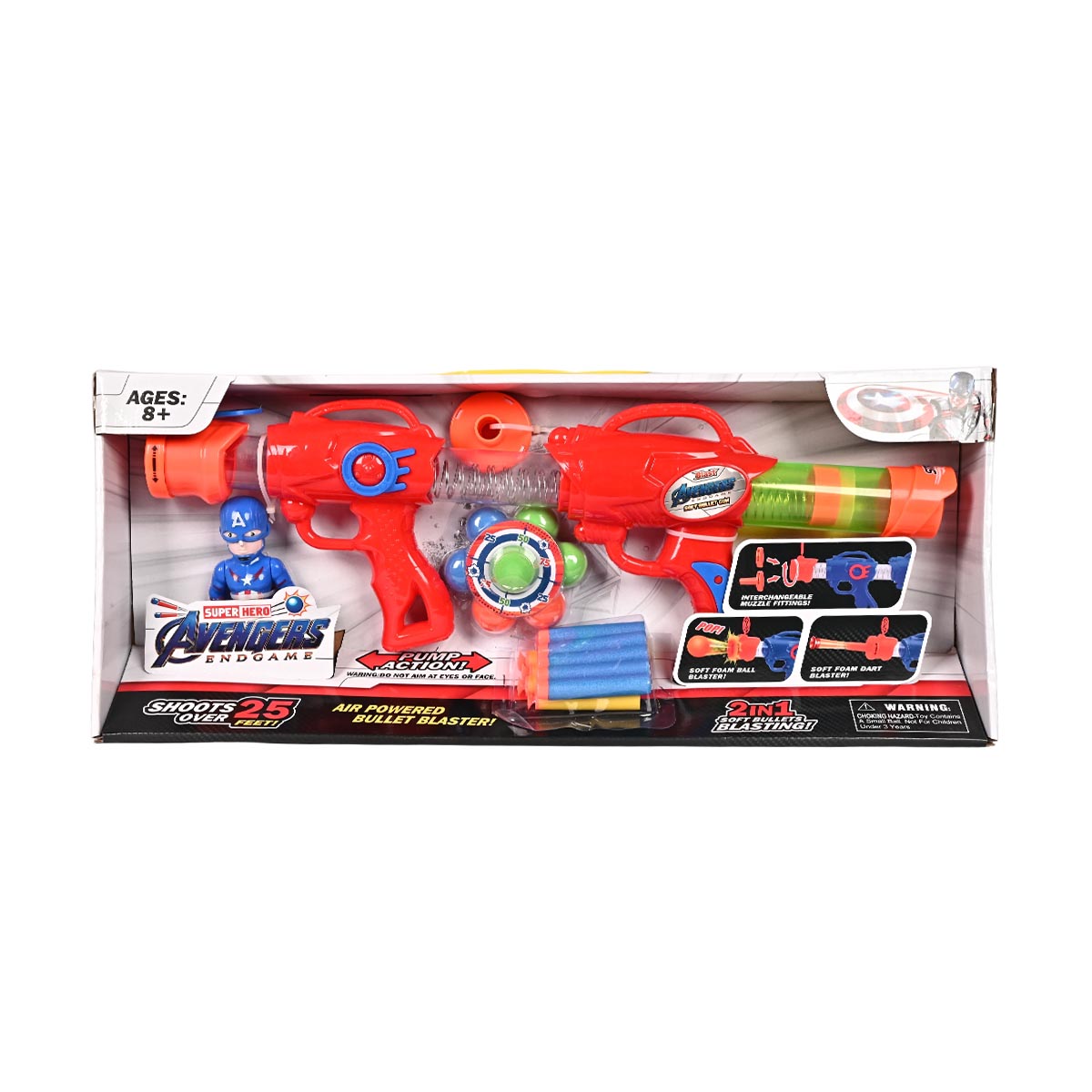2-in-1 Avengers End Game Soft Bullets Blasting Gun - Captain America ...
