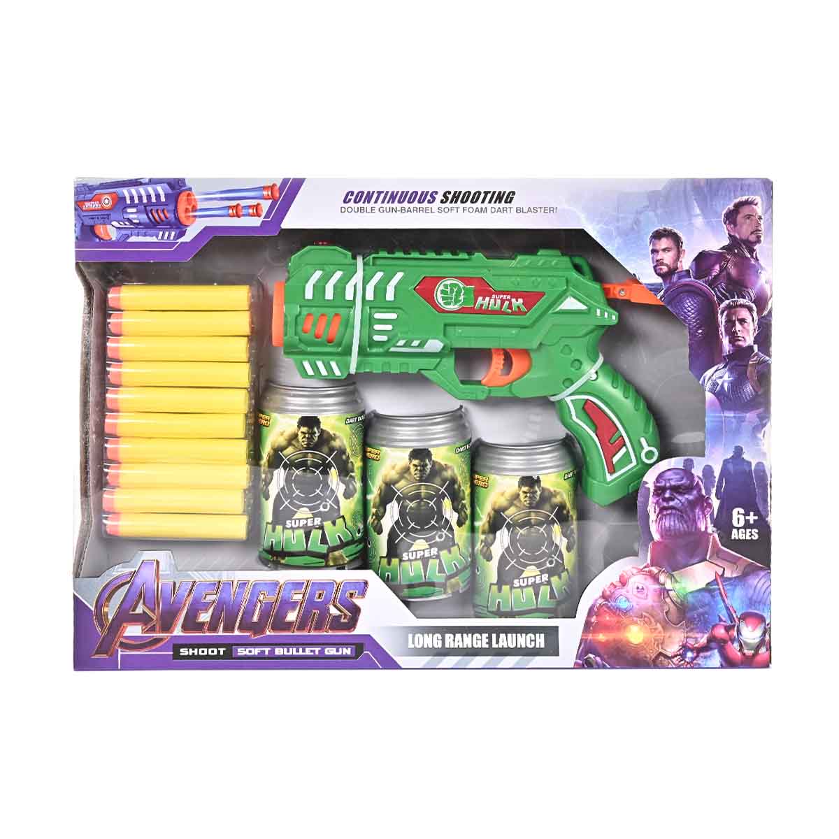 Avengers Long Range Launch Soft Bullet Gun - Hulk – Raja Sahib Kids