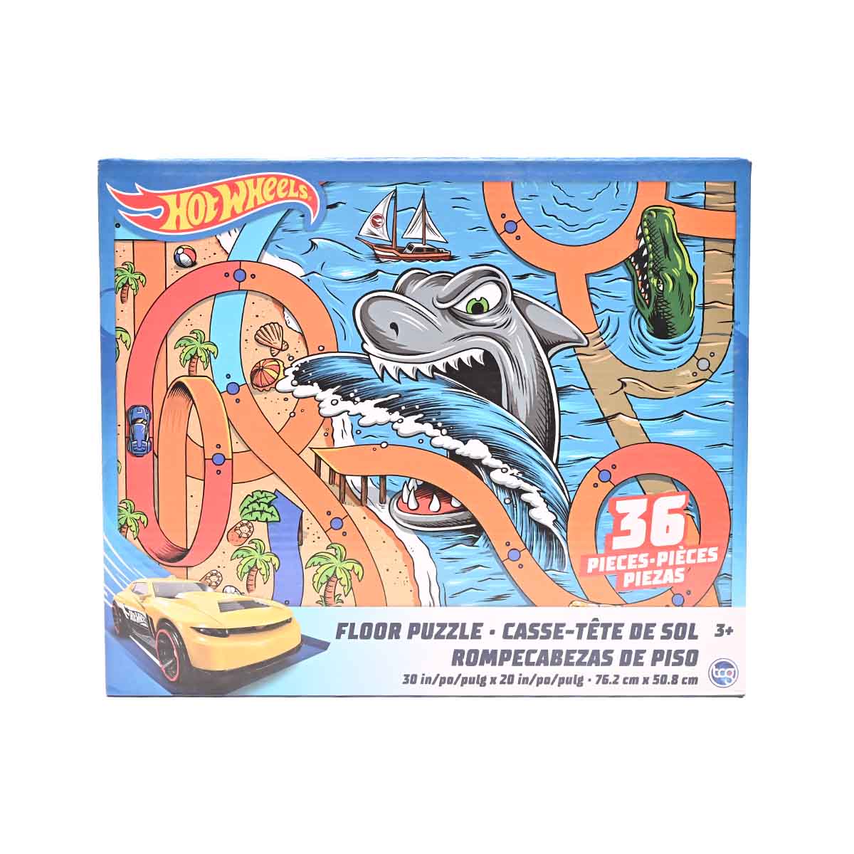 Hot Wheels Floor Puzzle Shark Race Track 36 Pcs – Raja Sahib Kids