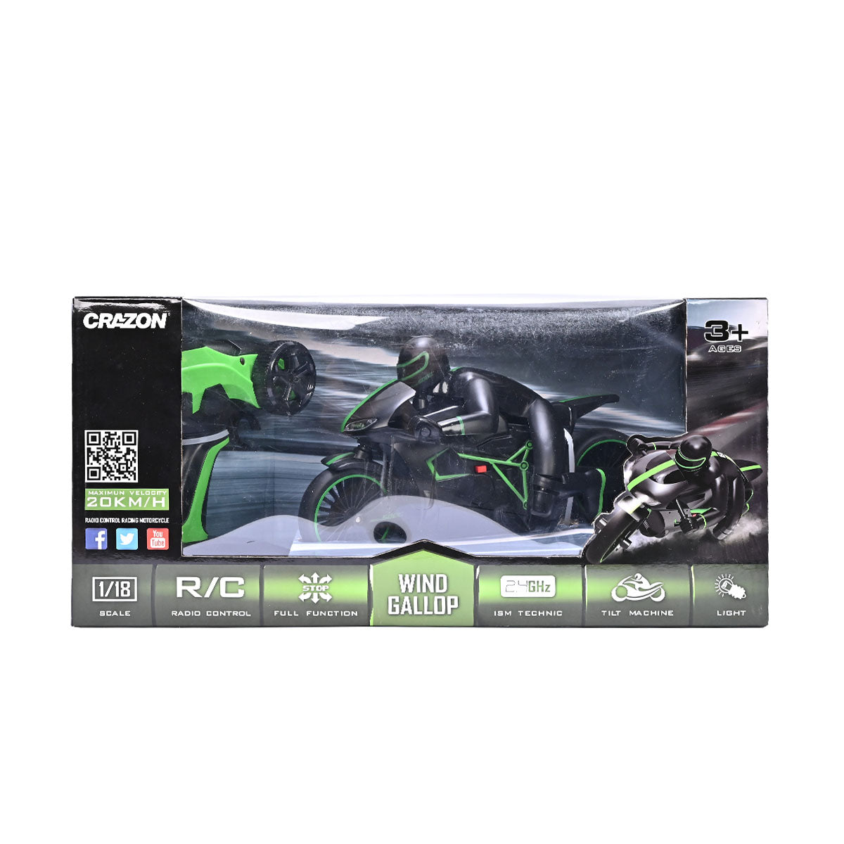 Remote Control Crazone Wind Gallop Bike – Raja Sahib Kids