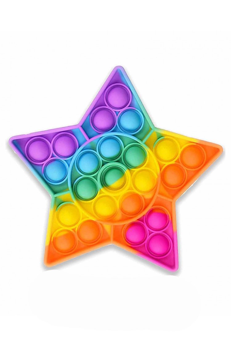 Rainbow Star Shaped Pop It Fidget Toy – Raja Sahib Kids