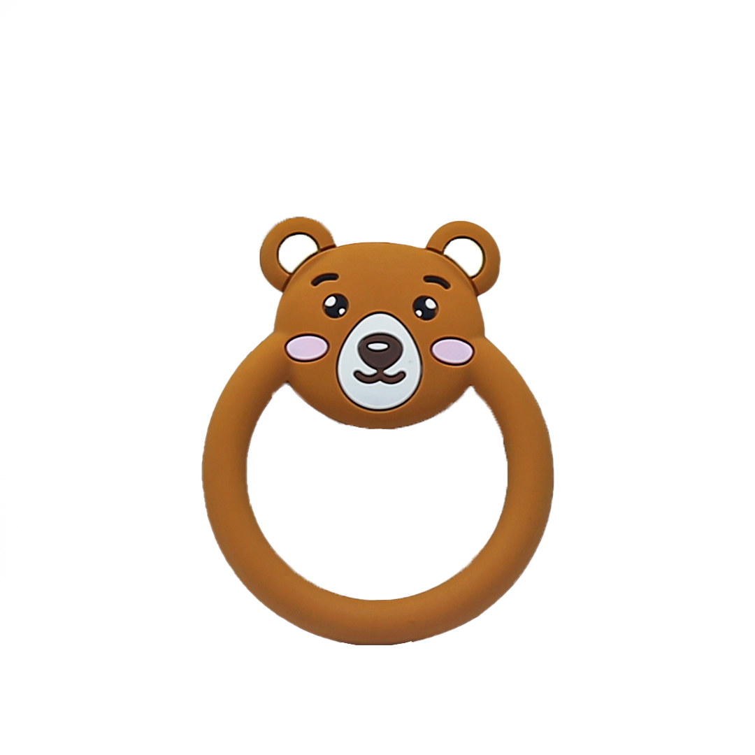 Roots Bear Face Silicone Teether – Raja Sahib Kids